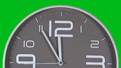 Wall clock on a green background | Stock Video | Pond5