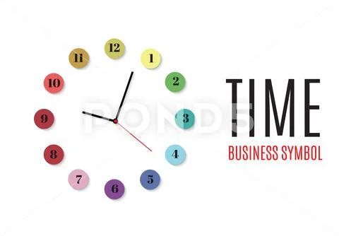 Wall clock office. Template design in vector closeup. The layout for ...