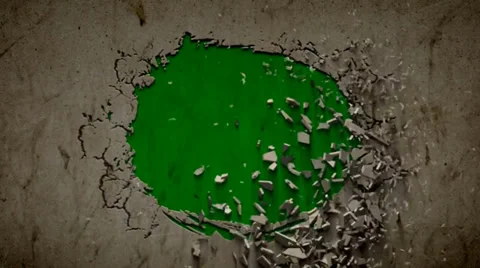 Wall Crack Collapse Intro effect with gr... | Stock Video | Pond5