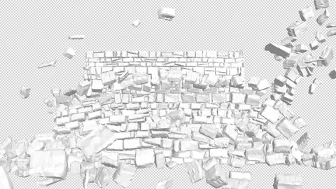 Wall explosion, destruction. 3D animatio... | Stock Video | Pond5