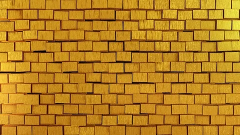 Wall of golden bricks animated looping b... | Stock Video | Pond5