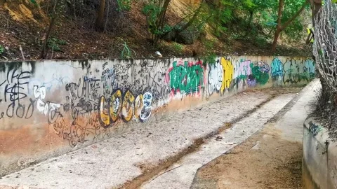 Wall with graffiti art drawings in Zicat... | Stock Video | Pond5