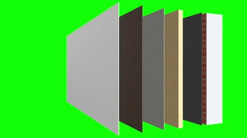 Wall insulation layers on green screen | Stock Video | Pond5