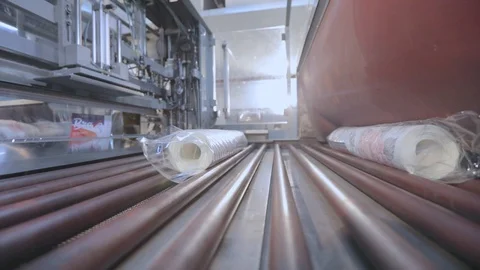 Wallpaper production process in a modern... | Stock Video | Pond5