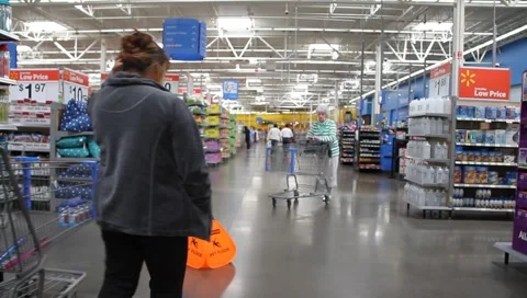 Walmart Customers Shopping | Stock Video | Pond5
