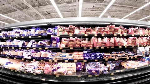 Walmart grocery store interior cold case... | Stock Video | Pond5
