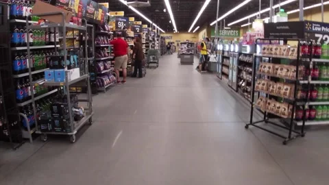Walmart grocery store interior people sh... | Stock Video | Pond5