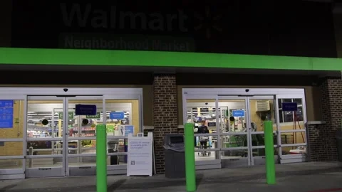 Walmart Store At Night Stock Footage ~ Royalty Free Stock Videos | Pond5
