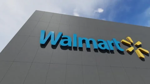 Walmart logo on the wall, Editorial use ... | Stock Video | Pond5