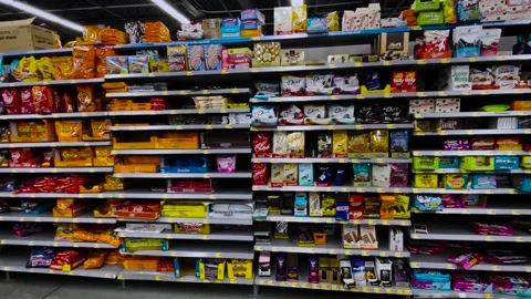Walmart Retail grocery store interior ca... | Stock Video | Pond5