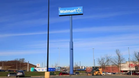 Walmart roadside billboard banner sign s... | Stock Video | Pond5