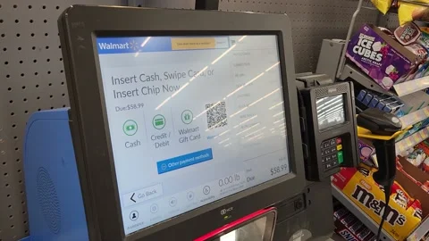 Walmart Self Checkout kiosk Screen | Stock Video | Pond5