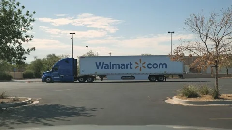 Walmart semi tractor trailer | Stock Video | Pond5