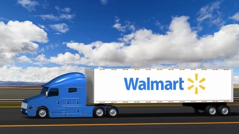 Walmart Truck On Highway Stock Footage ~ Royalty Free Stock Videos | Pond5