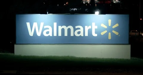 Walmart Store At Night Stock Footage ~ Royalty Free Stock Videos | Pond5