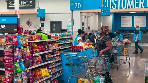 Walmart Store - Interior - Checkout Line... | Stock Video | Pond5