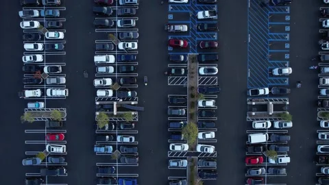 Walmart Top Down Parking Lot Drone Aeria... | Stock Video | Pond5