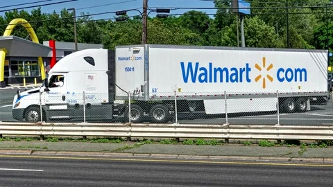 Walmart Truck On Highway Stock Footage ~ Royalty Free Stock Videos | Pond5