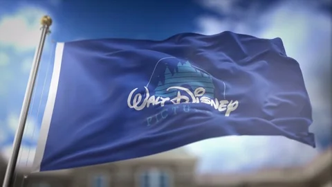 Walt Disney Pictures Flag Waving Slow Mo... | Stock Video | Pond5