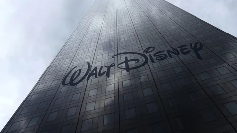 Walt Disney Pictures logo on a skyscrape... | Stock Video | Pond5