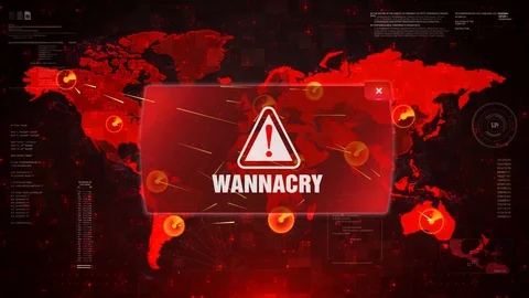 WannaCry Alert Warning Attack on Screen ... | Stock Video | Pond5