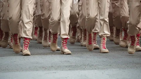 War army soldiers marching. Military off... | Stock Video | Pond5
