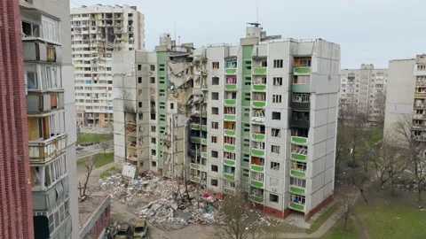 War building Ukraine view civil bomb cit... | Stock Video | Pond5