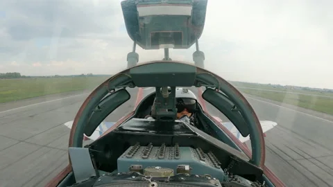 War fighter jet pilot mig29 landing airp... | Stock Video | Pond5