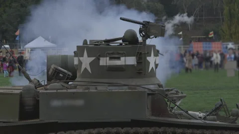 War gaming in real life - tank and armou... | Stock Video | Pond5