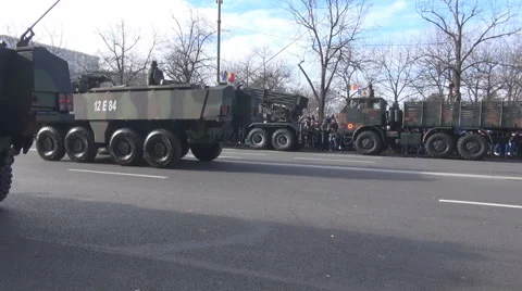 War vehicles moving on the street, defen... | Stock Video | Pond5