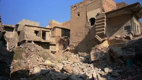 War Zone Devastation, Destroyed Demolish... | Stock Video | Pond5