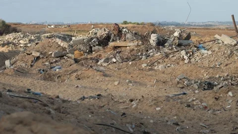 War zone rubble in Gaza - May 2025 destr... | Stock Video | Pond5