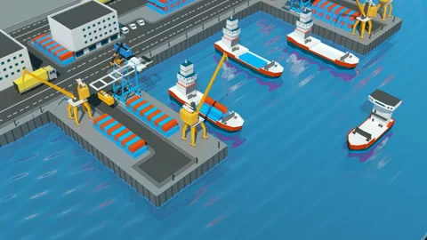 Dock Isometric Stock Footage ~ Royalty Free Stock Videos | Pond5