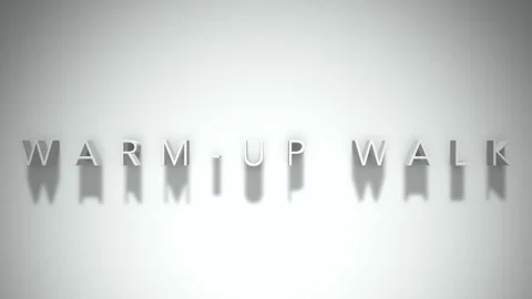 warm up walk 3D title animation white te... | Stock Video | Pond5