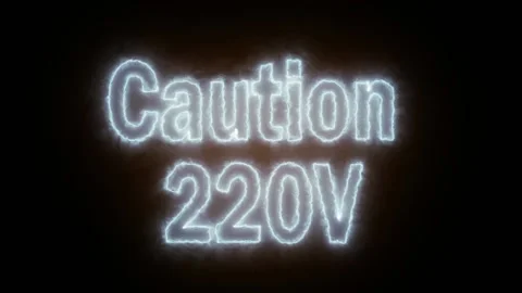 Warning 220 volts, animation with fiery ... | Stock Video | Pond5