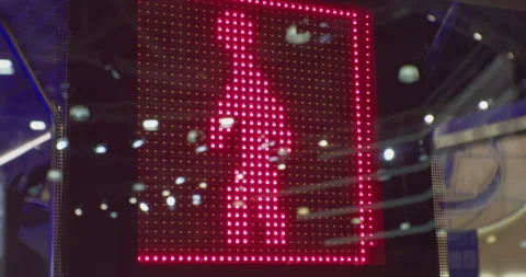 warning animated pictogram of a walking ... | Stock Video | Pond5