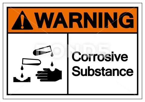 Warning Corrosive Substance Symbol Sign, Vector Illustration, Isolate ...
