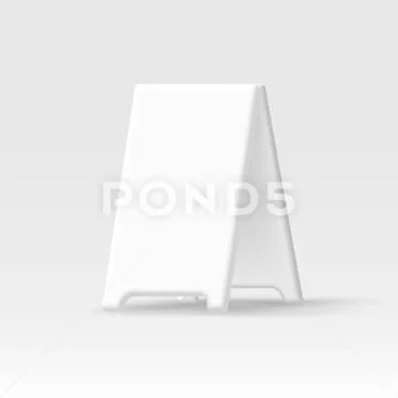 Warning folding board 3d icon mockup, editable overlay color to apply ...