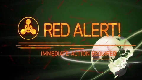 Warning graphic flashing across digital ... | Stock Video | Pond5