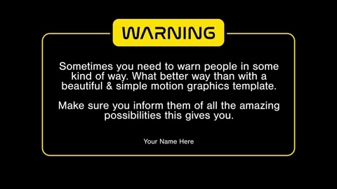 Warning Info Panel Template ~ After Effects #266427200