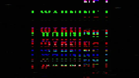 Warning message glitch animation on a gl... | Stock Video | Pond5