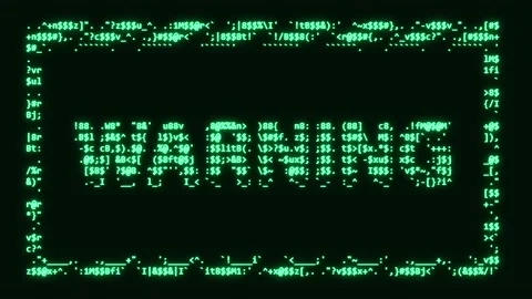 Warning Sign Ascii Code Retro Art Style ... | Stock Video | Pond5