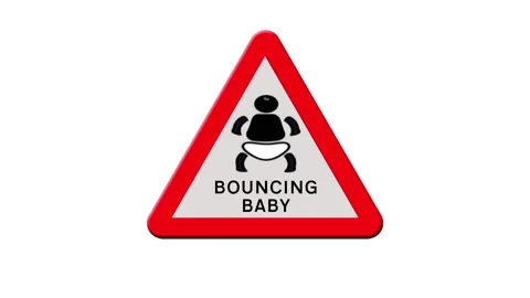 Warning sign Bouncing baby | Stock Video | Pond5