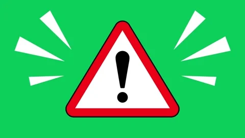 warning sign on chroma key green screen ... | Stock Video | Pond5