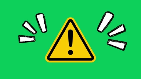 warning sign on chroma key green screen ... | Stock Video | Pond5