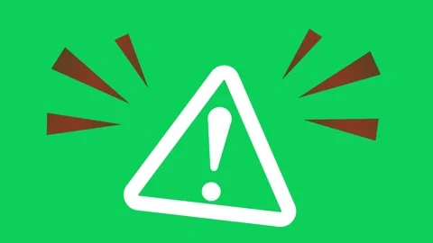 warning sign on chroma key green screen ... | Stock Video | Pond5