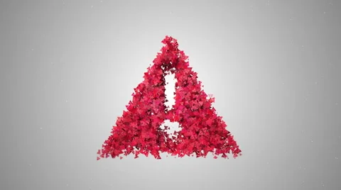 Warning sign exclamation point particle ... | Stock Video | Pond5
