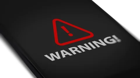 Warning Sign on Smart Phone Screen | Stock Video | Pond5
