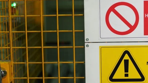 warning sign text with black painted let... | Stock Video | Pond5