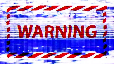 Warning Sign TV Glitch Vj Loop Fx | Stock Video | Pond5